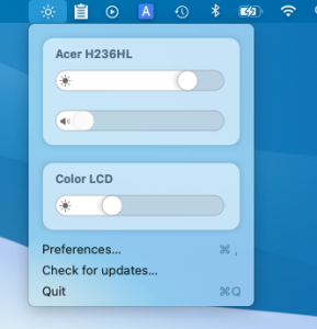Macの外部ディスプレイの明るさ(輝度)・音量を簡単に調整できる「MonitorControl」